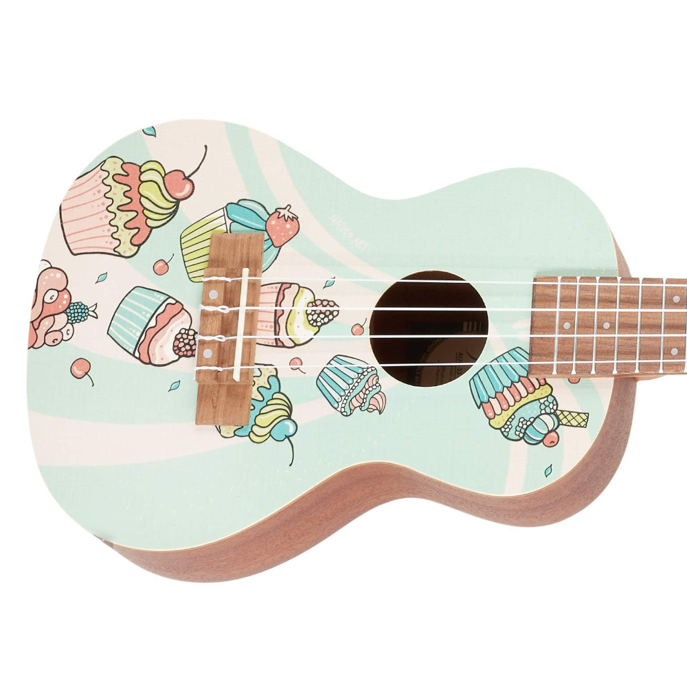 Flight AUC-33 Cupcake Art Series Concert Ukulele with Bag