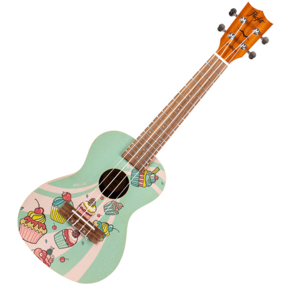 Flight AUC-33 Cupcake Art Series Concert Ukulele with Bag