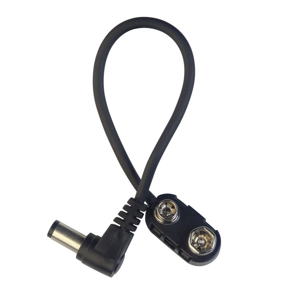 Stagg SPS-9VBAT-L DC Power Cable to 9V Battery Connector - 15cm